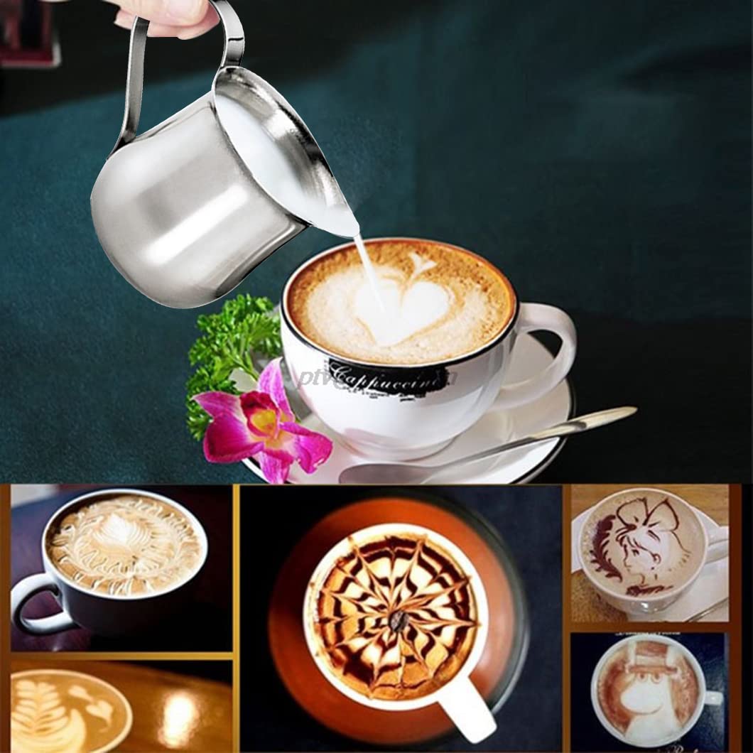 Rolin Roly 90ML Milk Frothing Pitcher Stainless Steel Small Bell-Shaped Creamer Coffee Jug for Barista Cappuccino Espresso Cups Latte Art Pitcher