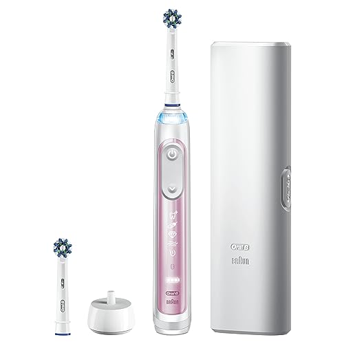 Oral-B Smart Limited Rechargeable Electric Powered Toothbrush, Pink with 2 Brush Heads and Travel Case - Visible Pressure Sensor to Protect Gums β 6 Brushing Modes - 2 Minute Timer