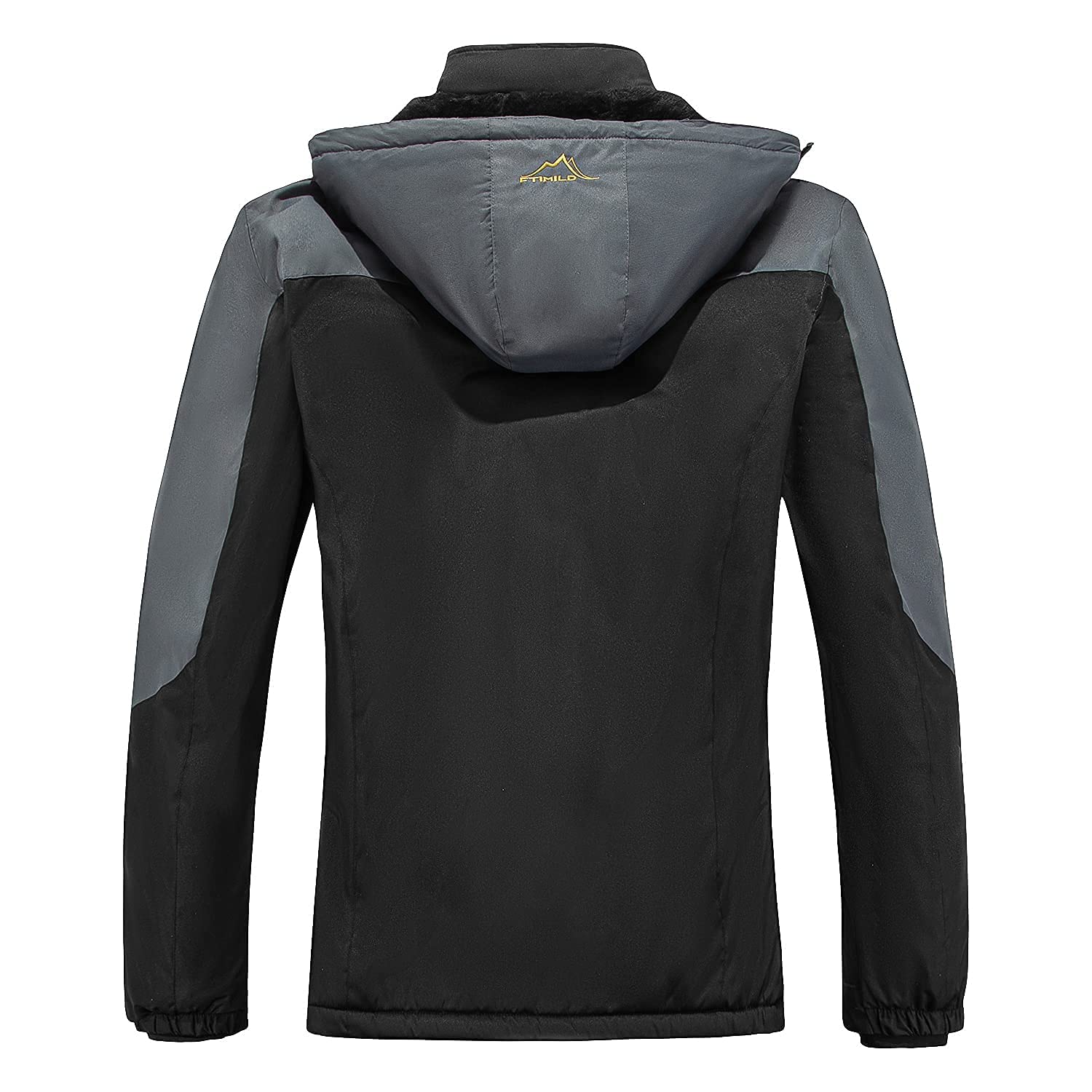FTIMILD Men's Waterproof Ski Jacket Warm Winter Snow Coat With Detachable Hood (as1, alpha, m, regular, regular, Black)