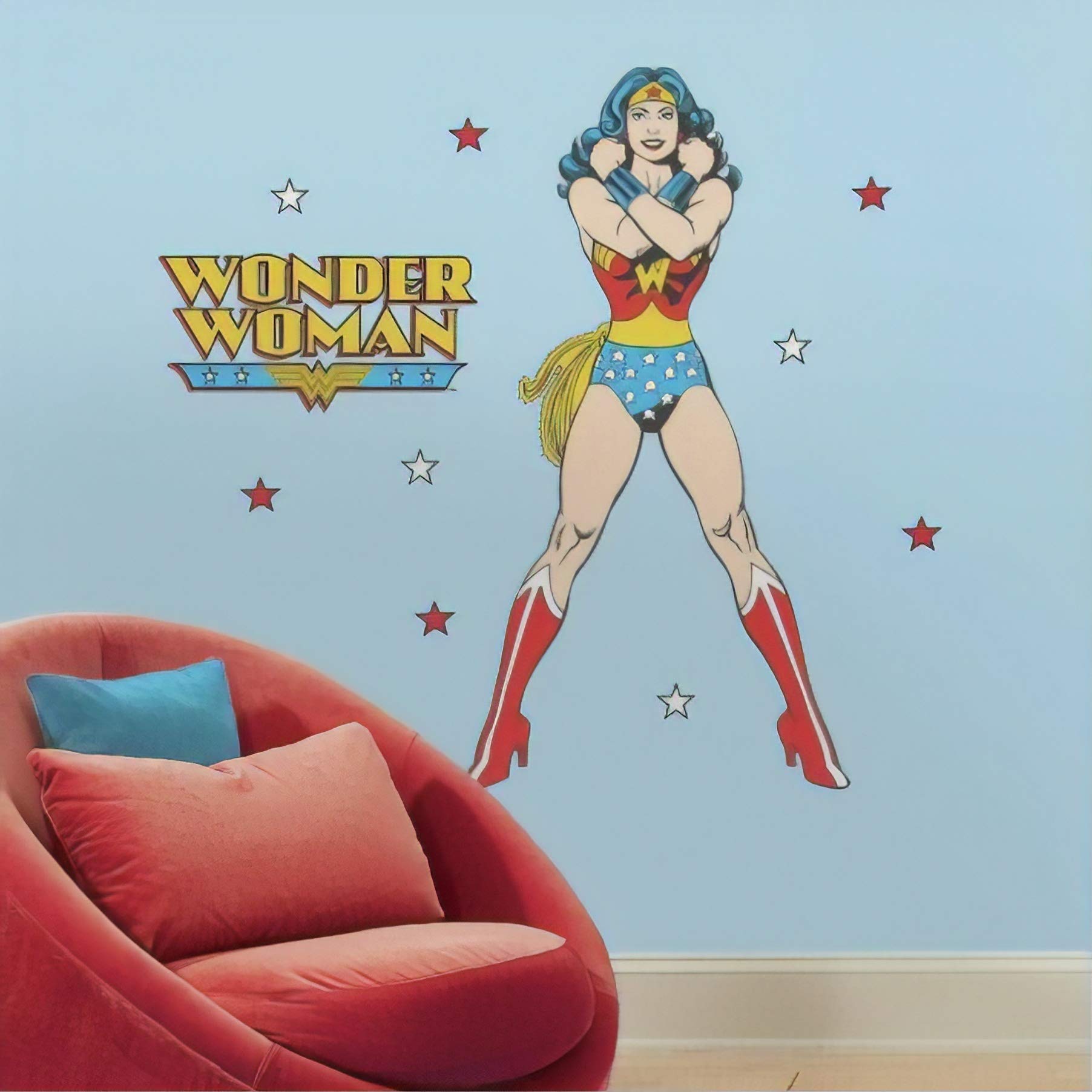 RoomMates RMK2397GM DC Classic Wonder Woman Peel and Stick Giant Wall Decals