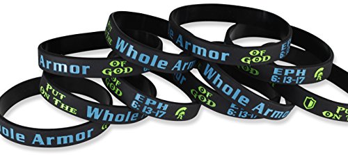 Forge Put on the Whole Armor of God Ephesians 6:13-17 Silicone Bracelet Wristbands (10 Bracelets)