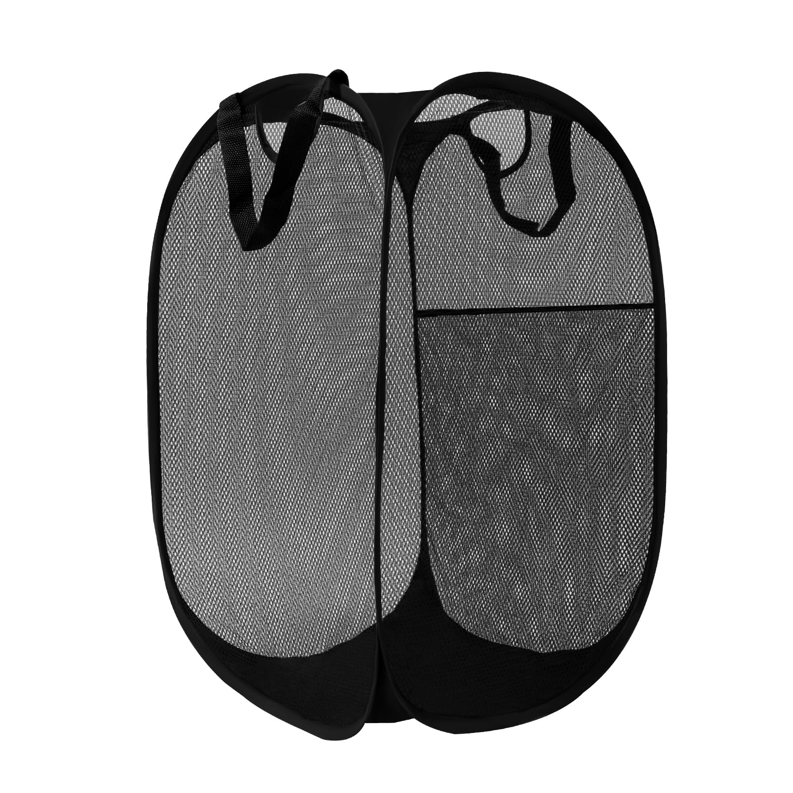 RocoReny Collapsible Laundry Mesh Basket with Pop Up Hamper & Wide Opening Mesh, Breathable, Sturdy, Foldable, and Space-Saving Design for Clothes and Storage.