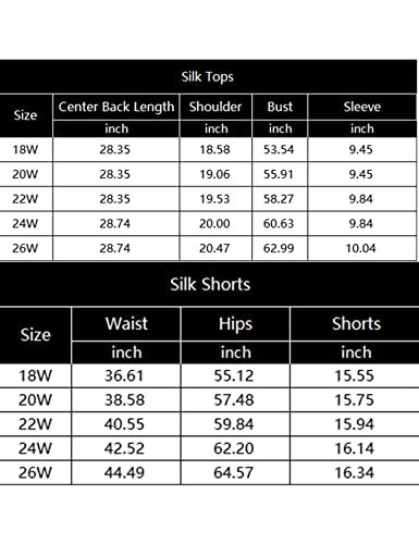 SWOMOG Womens Satin Plus Size Pajamas Silk Short Sleeve Pj Sets Ruffle Shorts 2 Piece Sleepwear Bride Soft Lounge Set 18-26W Pink