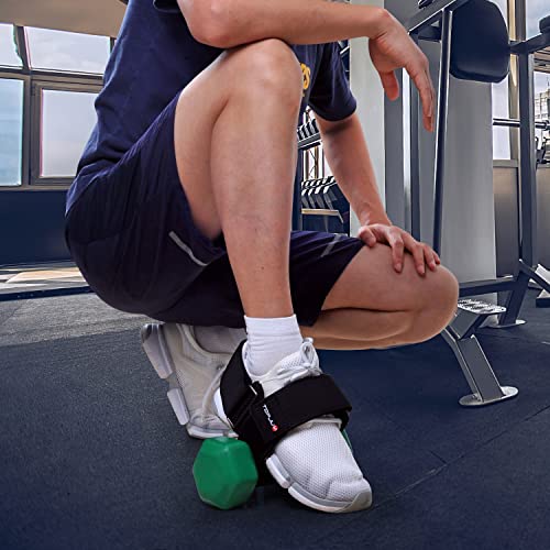 TOPJUM Dumbbell Foot Attachment, Tibialis Trainer, Adjustable Ankle Weights, Ankle Straps for Weight Lifting, Leg Workouts at Home for Hip Flexors, Shin Splint, Hamstring Curls, Leg extensions, Home Gym Equipment (Single)