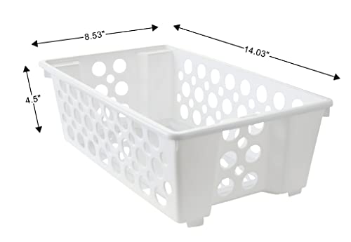 Organize Your Home Short Slide-It Baskets, 2 Pack, Stacking and Sliding Modular Storage, Great Organizing Bins for Pantry, Closet, Bedroom, Office, and all Storage, 14” x 8.9” x 4.5”