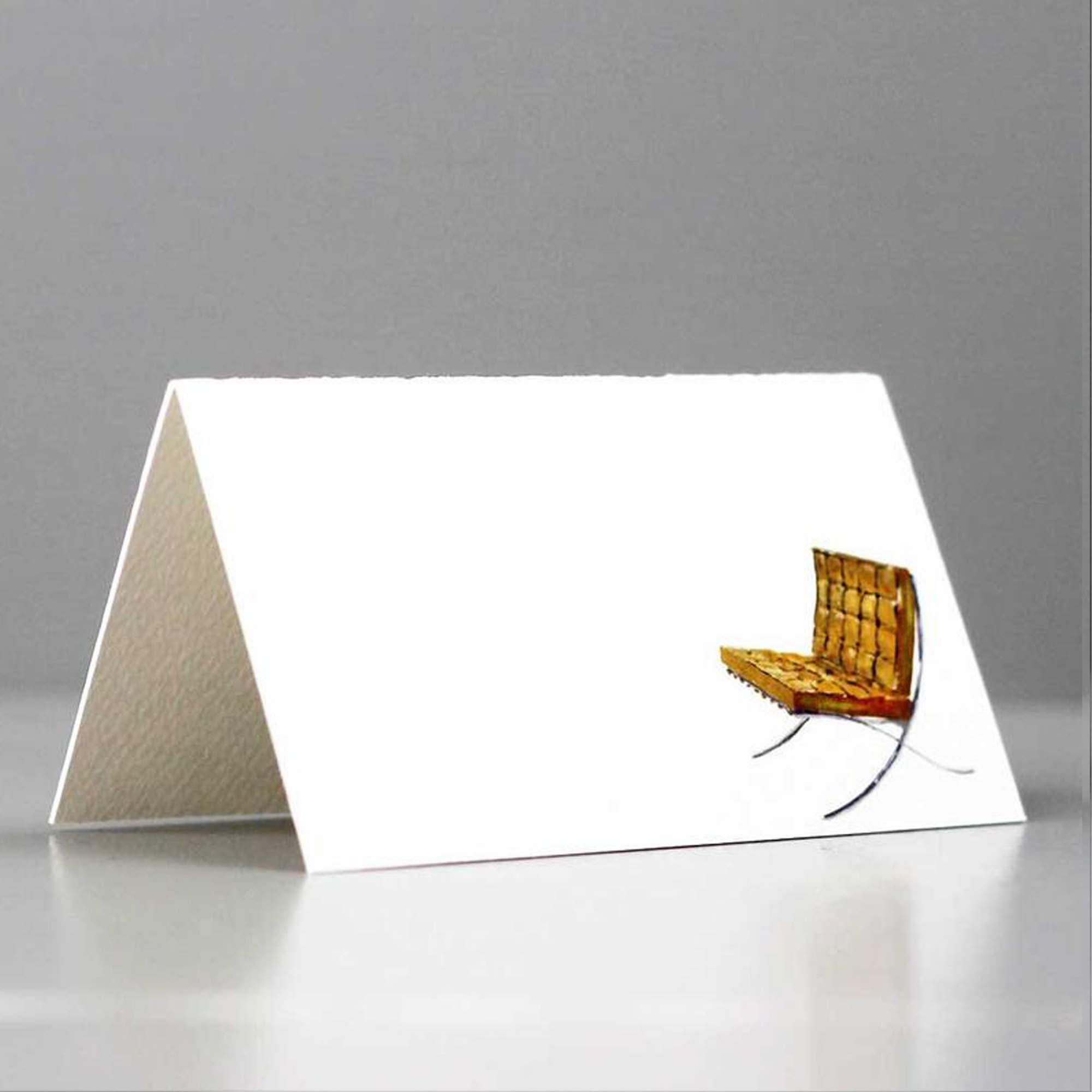 Place Cards with Mid Century Modern Iconic Design Chairs for Dinner Parties, House Warming and Special Events. Table Tent Style, Scored for easy folding. Available in Pkgs of 12 / 24 / 36 (12)