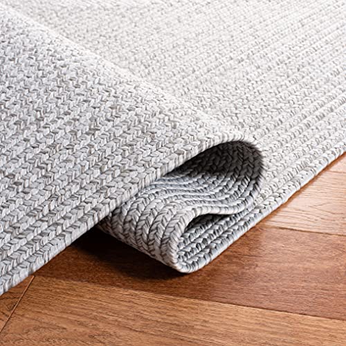 SAFAVIEH Braided Collection 4' x 6' Silver/Grey BRD315F Handmade Country Cottage Reversible Area Rug