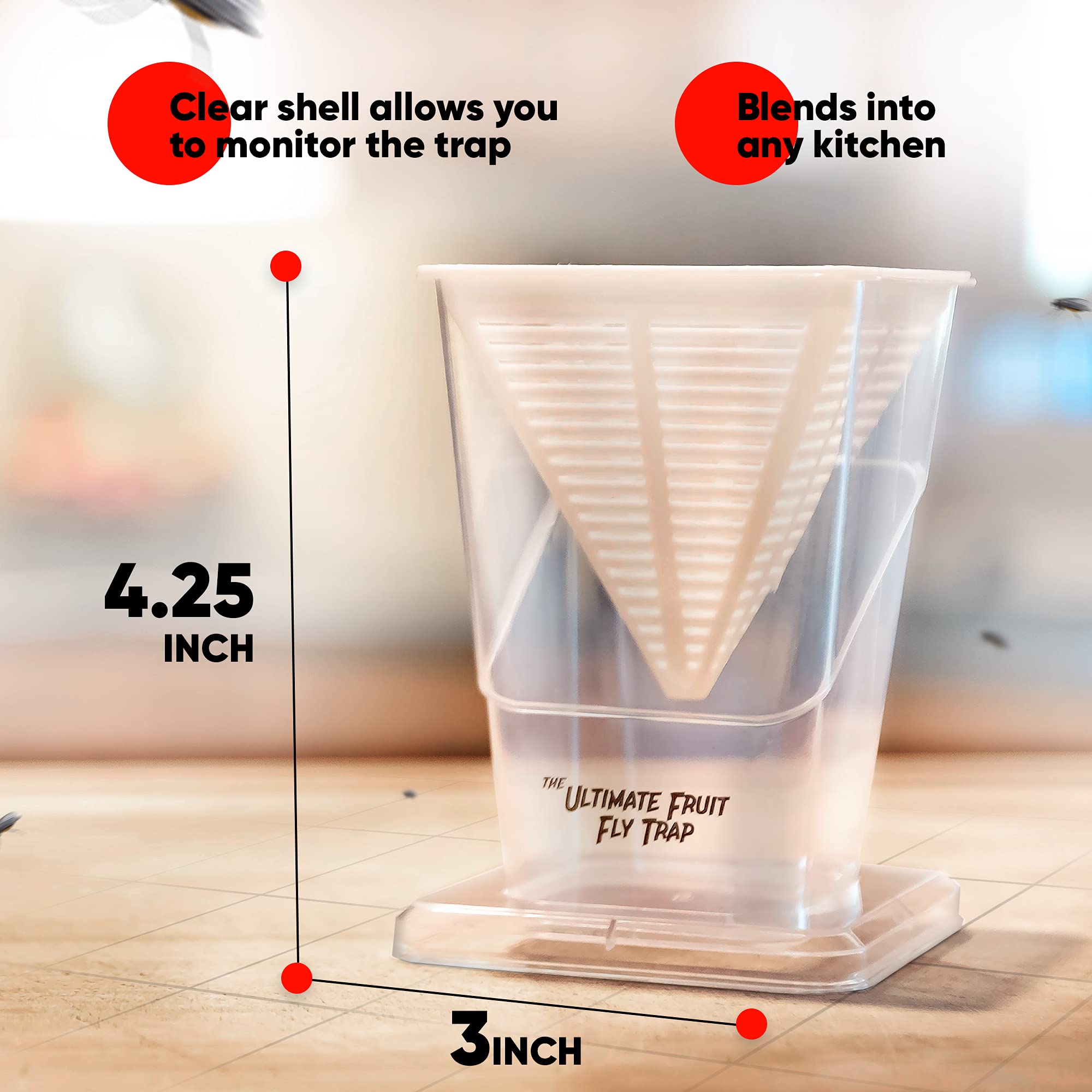 The Ultimate Fruit Fly Trap (Pack of 2) - Indoor Kitchen Non-Toxic Reusable Traps Catches or Kills Fruit Flies with Natural Bait or Lure