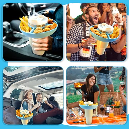 Snack Bowl For stanley Cup Accessories,For stanley 40 oz tumbler with handle,simple modern 40 oz tumbler Accessories,Snack Bowl Combo (blue)