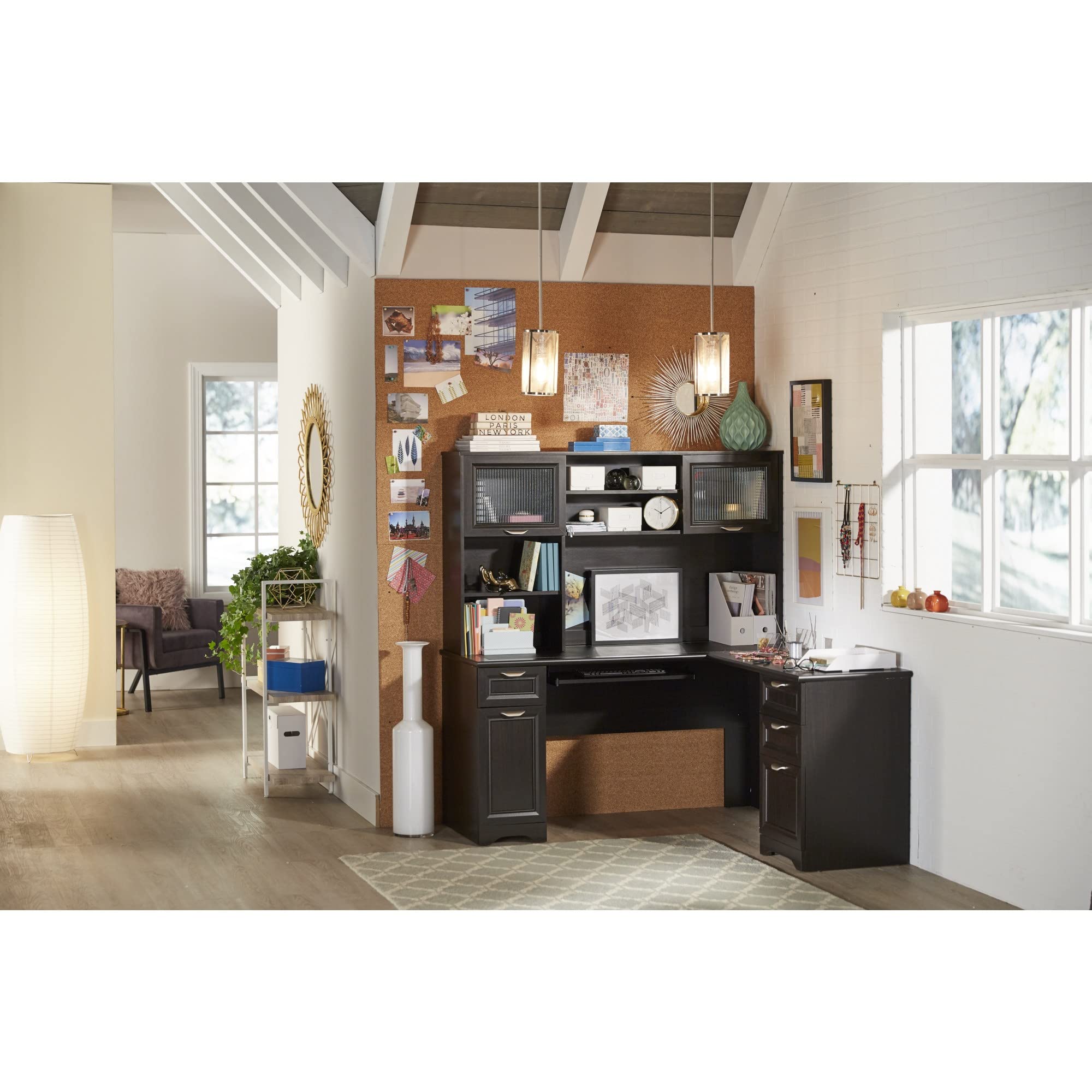 Realspace® Magellan 59"W L-Shape Corner Computer Desk, Espresso