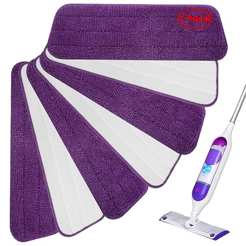 Spray Mops Refill Mop Pads Compatible with Swiffer PowerMop -MEXERRIS Microfiber Wet Mops Replacement Heads Floor Mop Pads Reusable Mop Pads Compatible with Swiffer Power Mop All Spray Mops ,7 Pcs