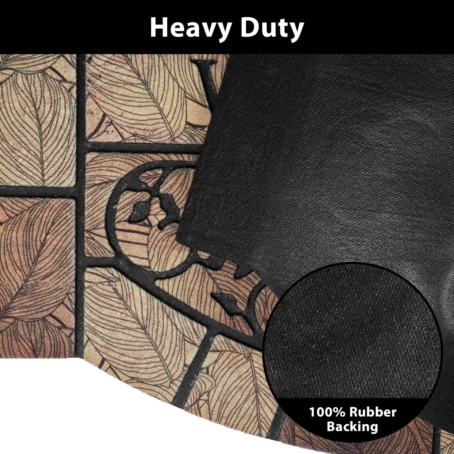 MTOUOCK Durable Welcome Door Mats, 24"x36" Heavy-Duty Large Welcome Mat for Front Door with Non-Slip Rubber Backing, Door Mats for Outside Entry High Traffic Area(Leaves)