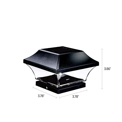 NOMA Solar Post Lights | Waterproof Outdoor Cap Lights for 4 x 4 Wooden, Deck, Patio, Garden, Decor or Fence | Warm White LED Lights, 8-Pack (Black)
