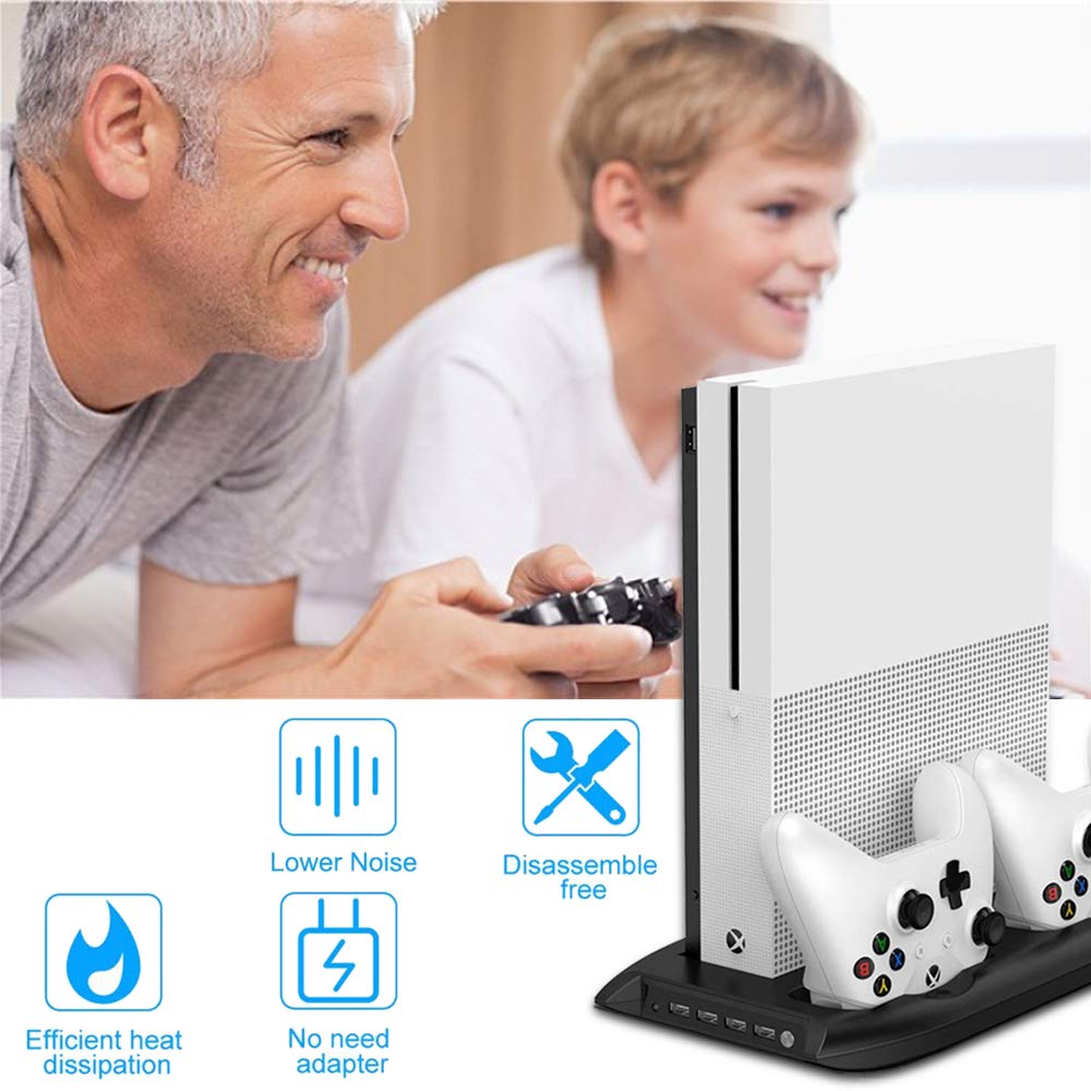 Vertical Stand for Playstation 5 with Cooling Fan Charging Station for PS5 Digital Edition (White)