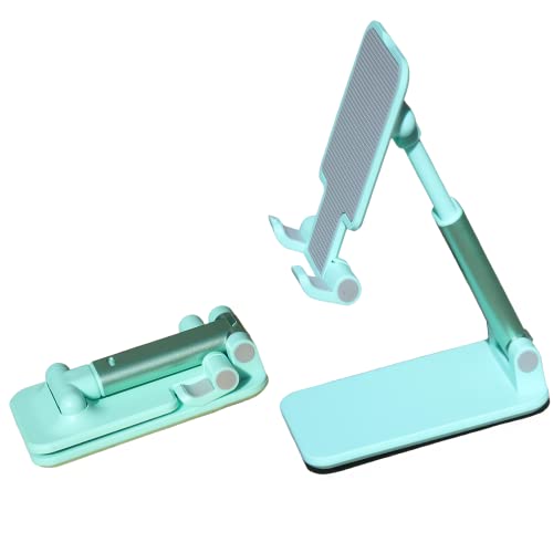 QIYIENDIAN Cell Phone Solid Stand for Desktop/Office Desk with Ankle/Height Adjustable, and Foldable Phone Holder for All Smartphone Samsung Galaxy iPhone14/13/ XR Plus(B3-Green)
