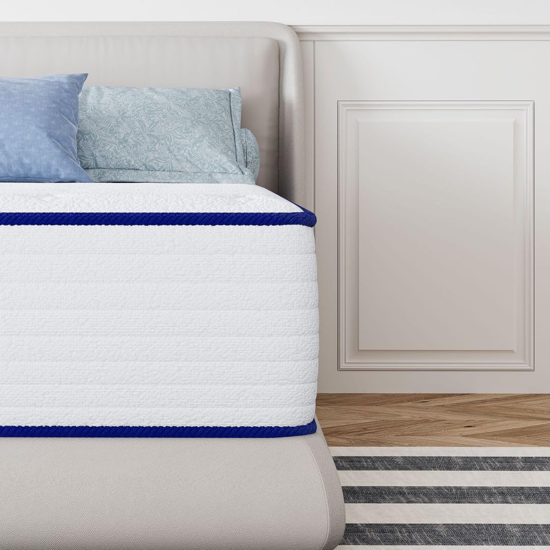 TXO Full Size Mattress, 12 Inch Medium Firm Hybrid Mattress with Individual Pocketed Springs and Gel Memory Foam, Enhance Edge Support, Motion Isolation, Pressure Relief, Full Mattress in a Box