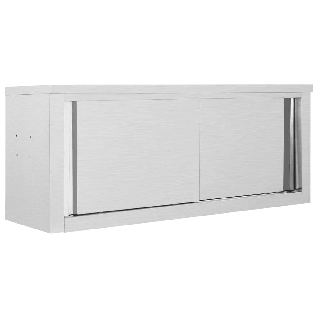 GOLINPEILO Stainless Steel Kitchen Wall Cabinet Storage with 2 Sliding Doors, Wall Cupboard Wall-Mounted Storage Cabinet Organizer for Kitchen Living Room 35.4" x 15.7" x 19.7"