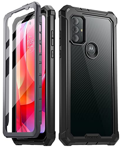 Poetic Guardian Case for Motorola Moto G Power 2022, [20FT Mil-Grade Drop Tested], Full-Body Hybrid Shockproof Bumper Cover with Built-in Screen Protector, Black/Clear