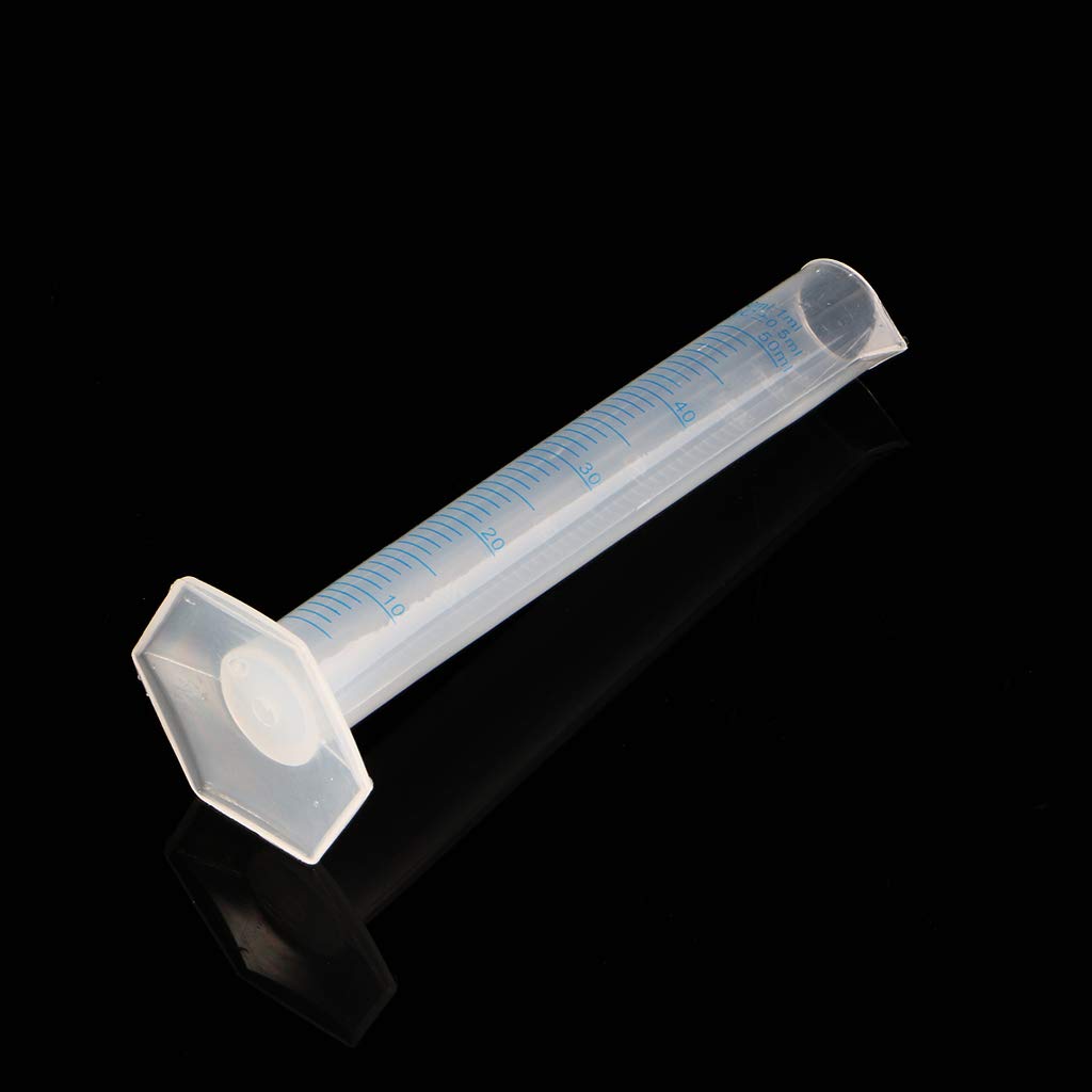 XISAOK 50mL Measuring Cylinder Laboratory Test Graduated Liquid Trial Tube Jar Tool New