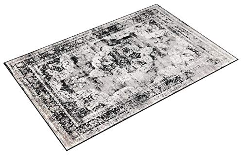 Unique Loom Sofia Collection Area Rug - Salle Garnier (6' 1" x 9' Rectangle, Black/ Ivory)