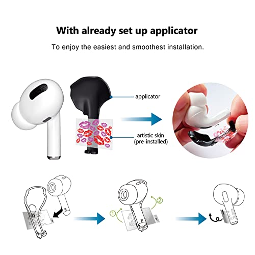 ROCKMAX Holographic Stickers for AirPods 2, Premium Butterfly AirPods Skins, New AirPods Wrap Skin with Built-in Applicator (245LS)