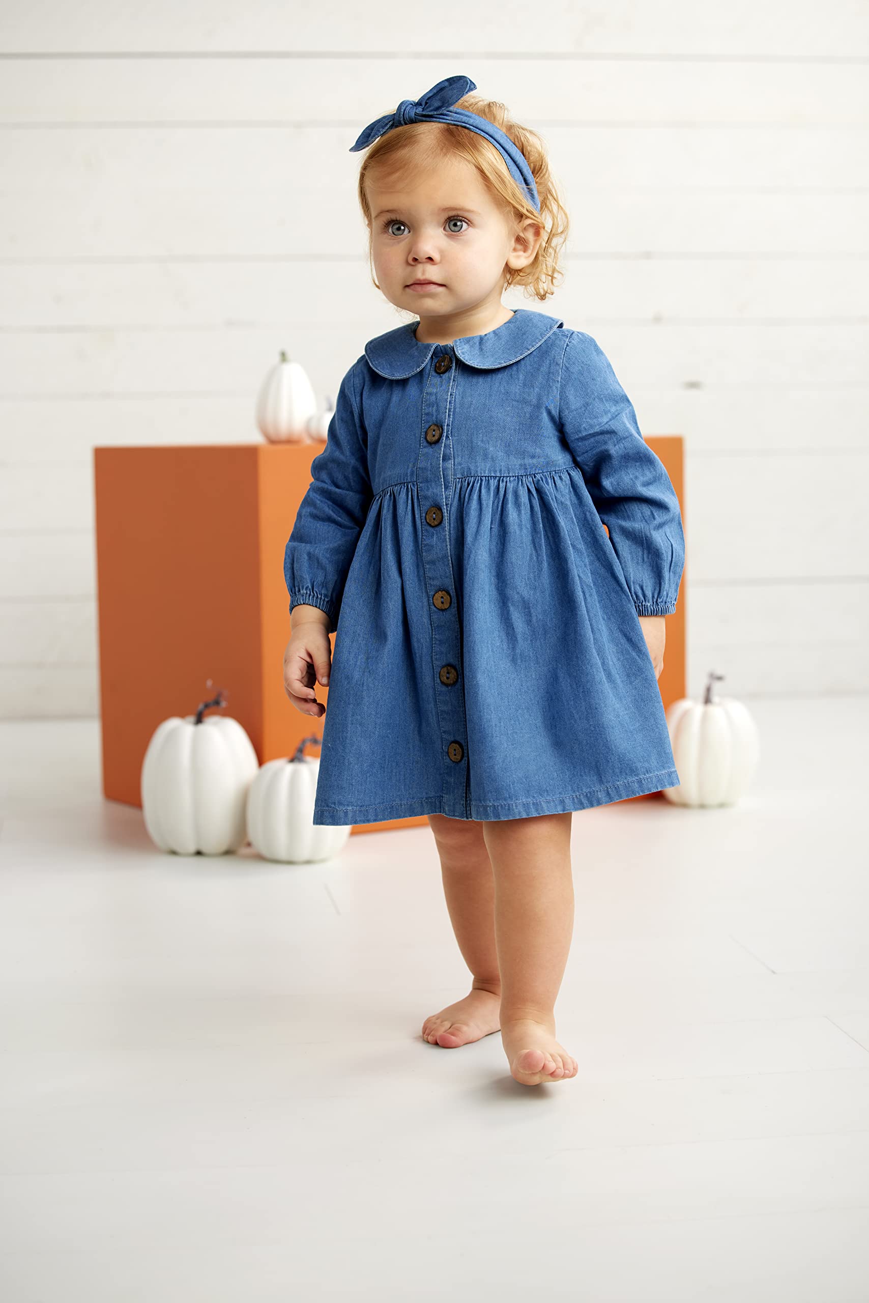Mud Pie baby girls Mud Pie Denim Dress, Denim, 3T US