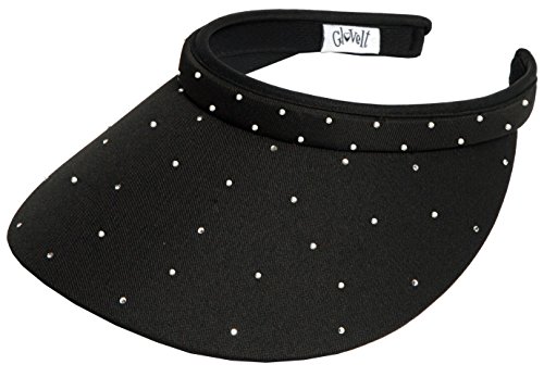 Glove It Womens Black Slide On BLING COIL VISOR, Black Bling Slide On Visor