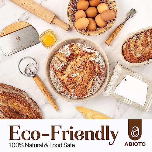 Sourdough Bread Baking Supplies and Proofing Baskets, A Complete Bread Making Kit Including 10" Round & 11" Oval Rattan Bannetons, Bread Lame, Bowl & Dough Scrapers, Danish Whisk and Linen Liners