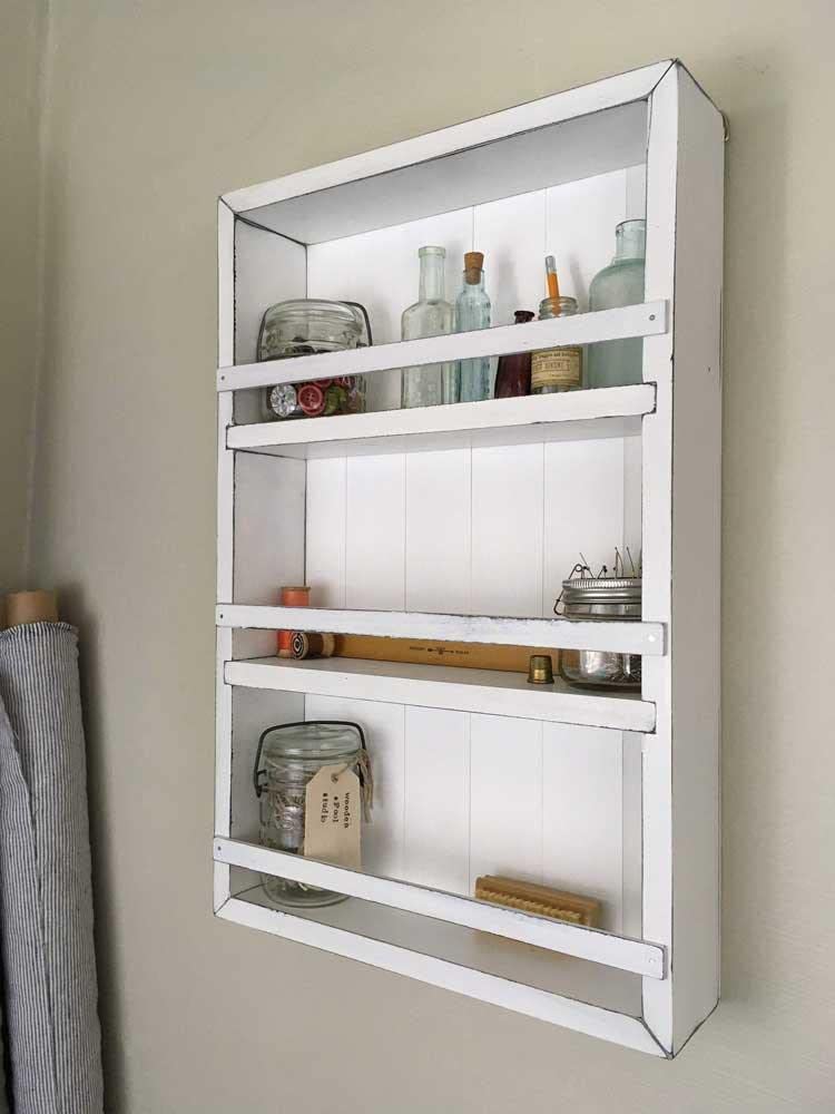 Mansfield Cabinet No. 102 - Solid Wood Spice Rack Cabinet Khaki Green/Mustard Yellow