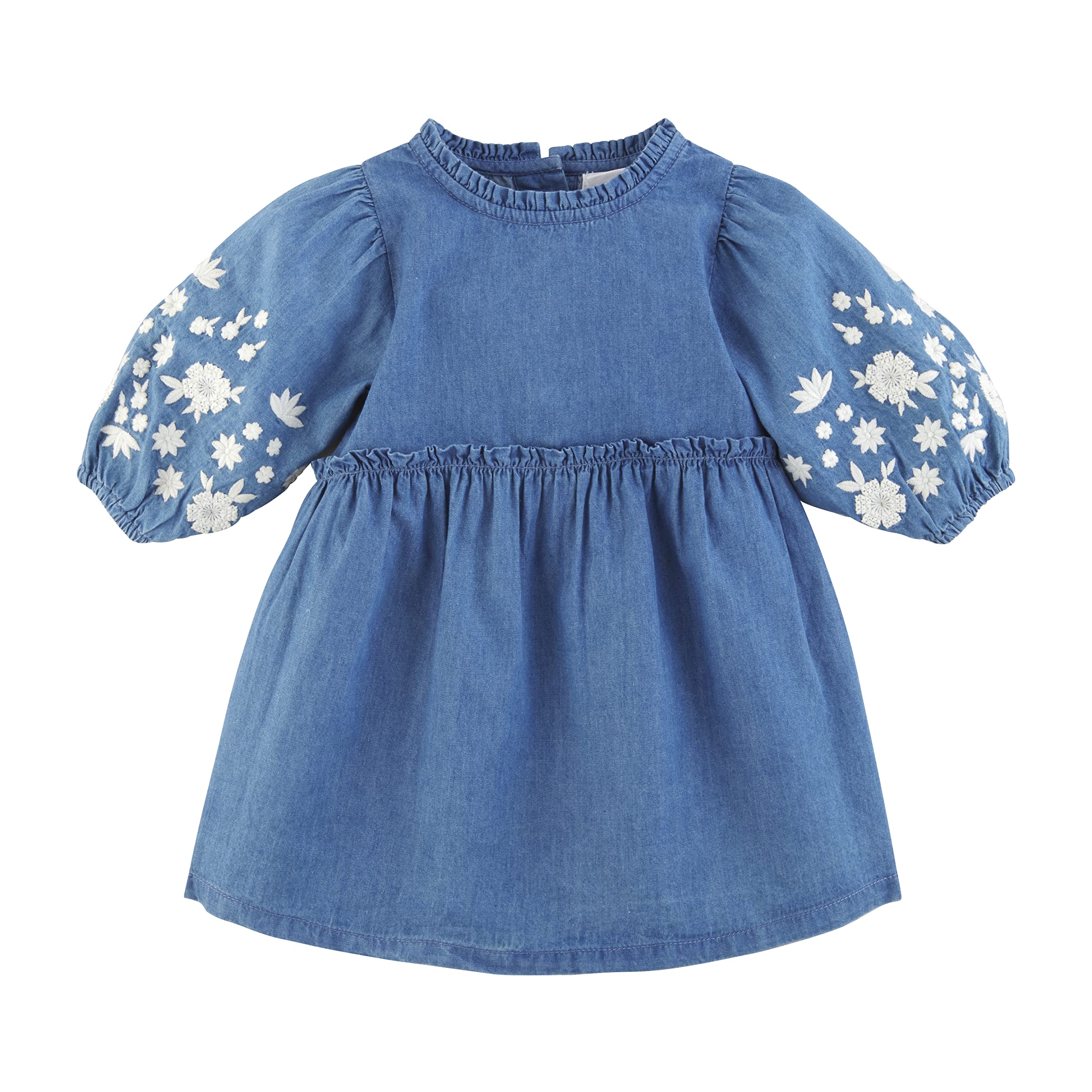 Mud Pie Baby Girls Denim Dress, Blue, 3T
