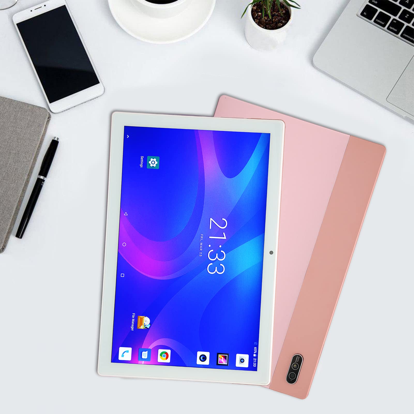 Pink Tablet 8GB 256GB 1920 X 1200 10.0 Inch Tablet Front 8MP Rear 13MP 100-240V for Gaming (EU Plug)