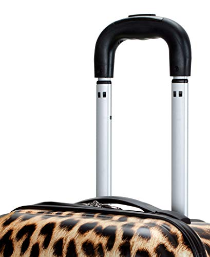 Rockland Safari Hardside Spinner Wheel Luggage, Leopard, Carry-On 20-Inch