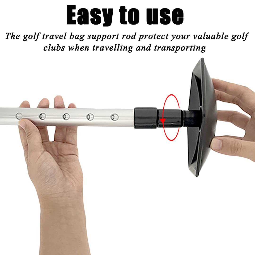 Golf Travel Bag Support Rod - Aluminum Telescopic Golf Club Support System Pole, Outdoor Sport Accessories,Adjustable, Max to 52" L