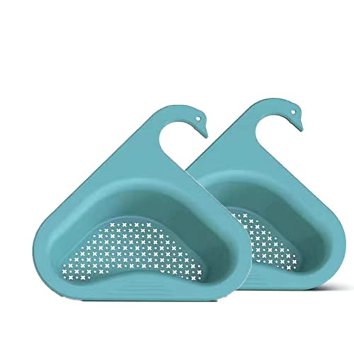 LYQXZH 2 Pieces of Swan Shape Sink Basket, Corner Kitchen Sink Strainer Basket, Kitchen Triangle Sink Filter, Multi-Function Water Storage Tank Drain Rack CDODC