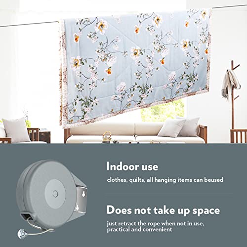 Retractable Clothesline, up to 40 feet Long, can Bear 30 pounds, Easy to Carry, Simple to Install, and can be Used Indoors and Outdoors (Green)