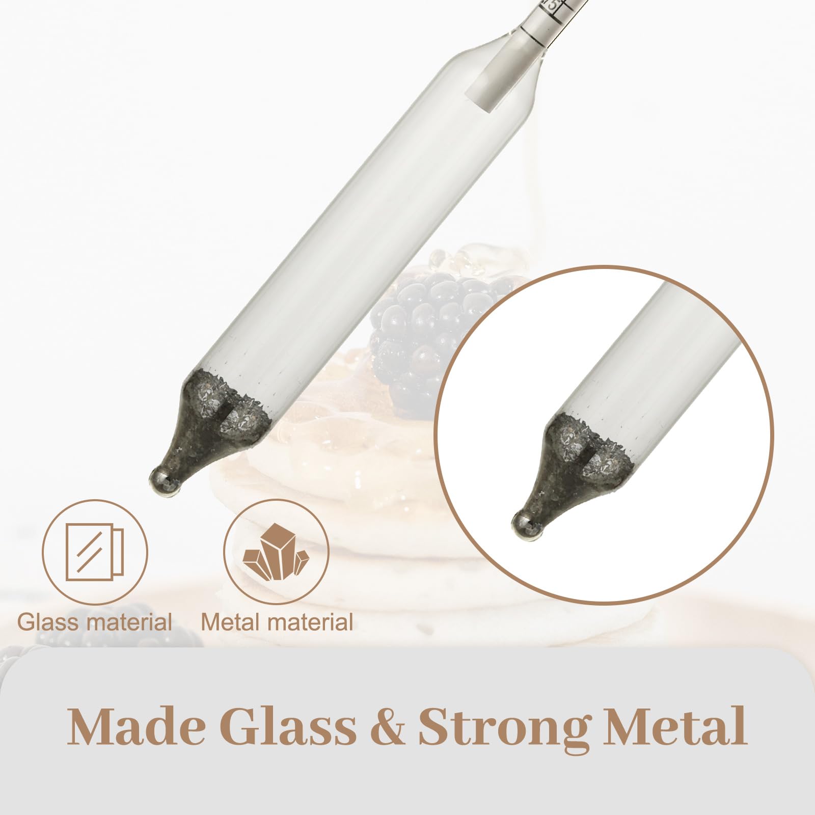 Maple Syrup Hydrometer, Baume and Brix Scale, Maple Syrup Density Kit Syrup Hydrometer for Measure Sugar and Moisture Content (Density) of Boiled Sap