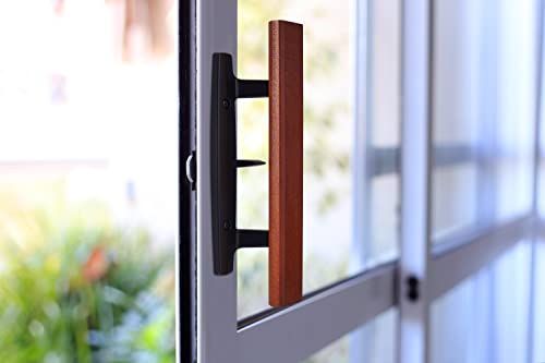 Wright Products - Mortise Patio Door Handle, Wood/Black 3-15/16 in