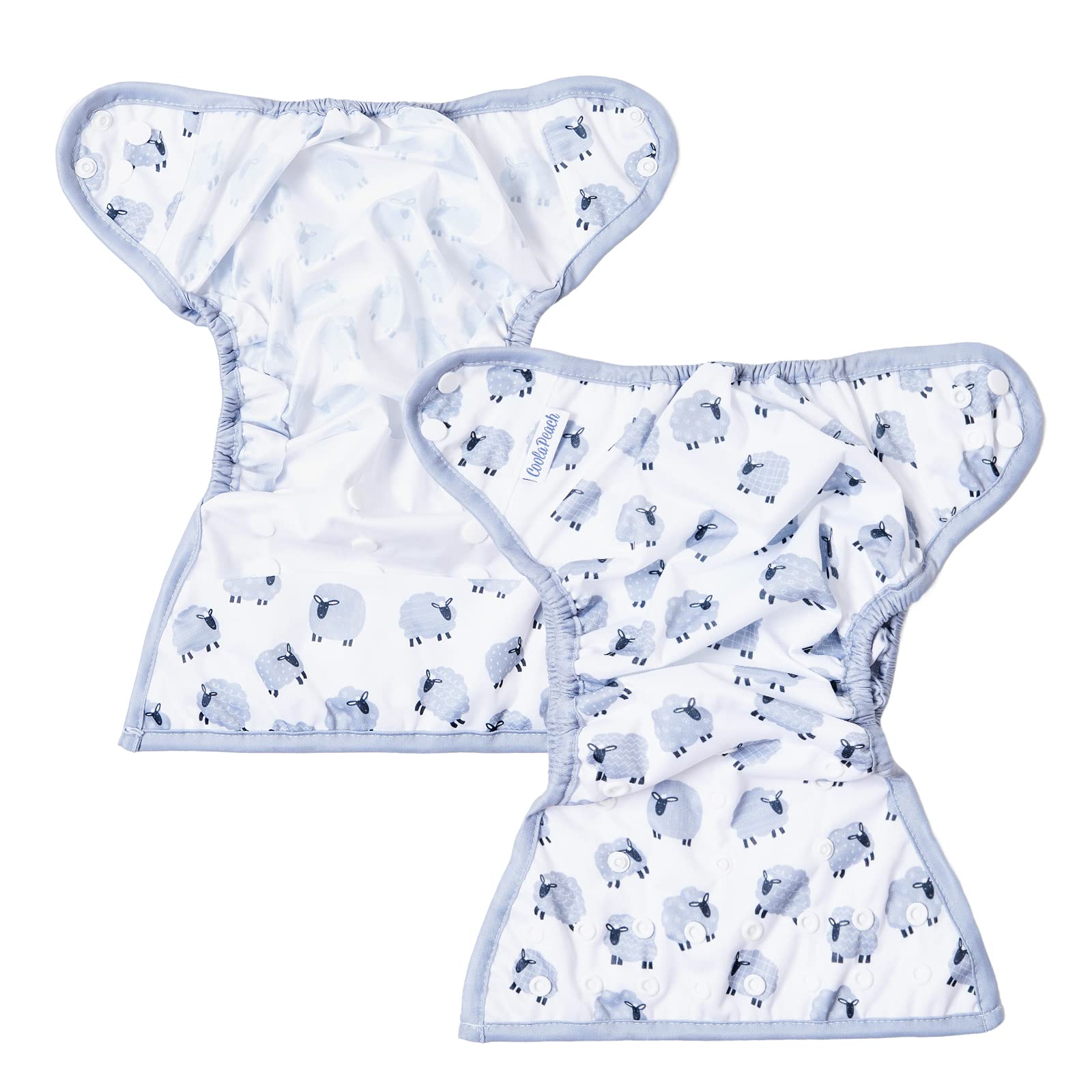One Size Reusable Cloth Diaper Covers Adjustable Snap Fit & Double Leg Gussets for Baby Boys & Girls from 7-33 Pounds. Use with Cloth Diapers or Snap-in Inserts.
