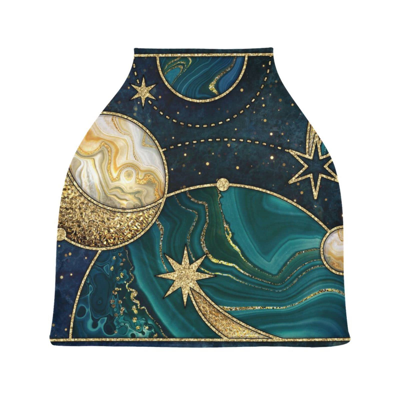 Nursing Cover Breastfeeding Scarf Cosmic Galaxy Gold Marbled-for Baby Car Seat Covers, Stroller Cover, Carseat Canopy(228ya4e)