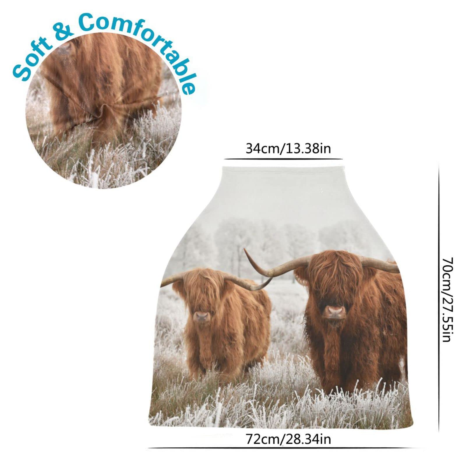 Nursing Cover Breastfeeding Scarf Scottish Highland Cow- Baby Car Seat Covers, Infant Stroller Cover, Carseat Canopy(227vb4a)