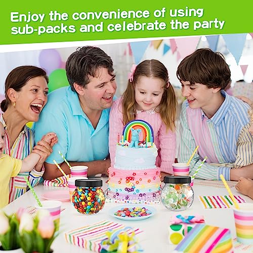 Tradder 24 Pcs Plastic Candy Jars with Lids 8.5 oz Side Cookie Jar Bulk Kitchen Counter Clear Cookie Container Wide Mouth Candy Storage Jars for Candy Buffet Table Coffee Canister Party Laundry Holder