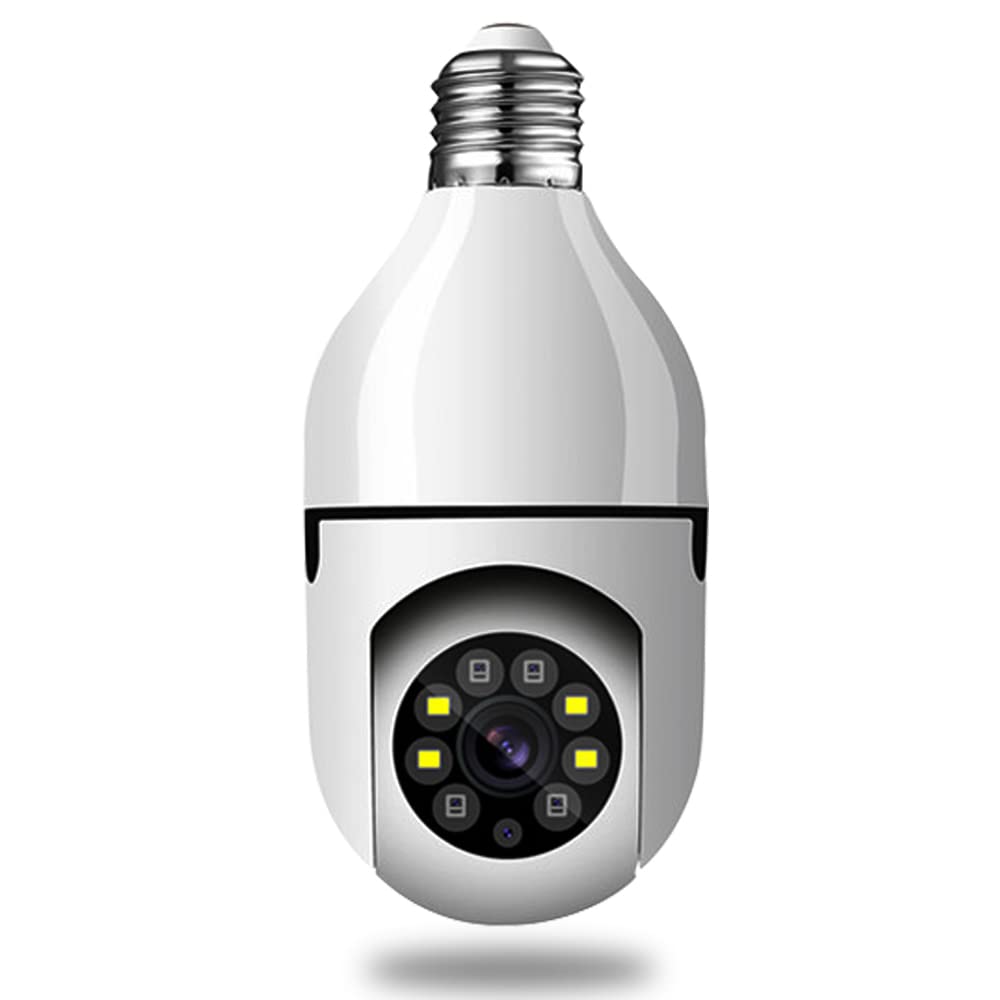 Richbarn Light Blub Camera,1080P@20FPS HD Resolution Support 2.4G/5.8G WiFi 6 Mini Size PTZ IR Night Vision Two-Way Voice Motion Detection Automatic Tracking Alarm