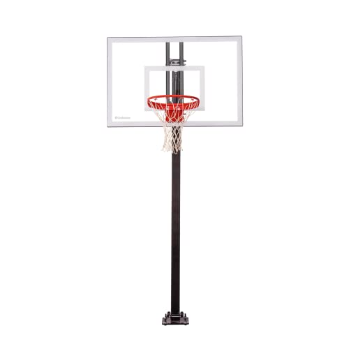 Goalsetter Elite Plus 54β Tempered Glass Backboard In-Ground Basketball Hoop - HD Breakaway Rim, Black (TS44154G3)