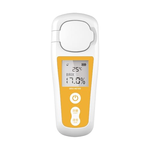 Refractometer, Rechargeable Digital Brix Meter Sugar Refractometer for Liquid Sugar Content with LCD ,Measure Fruits, Beverages, Honey for Fruit, Homebrewing, Juice, Vegetables(0-55% accuracy 0.5%)