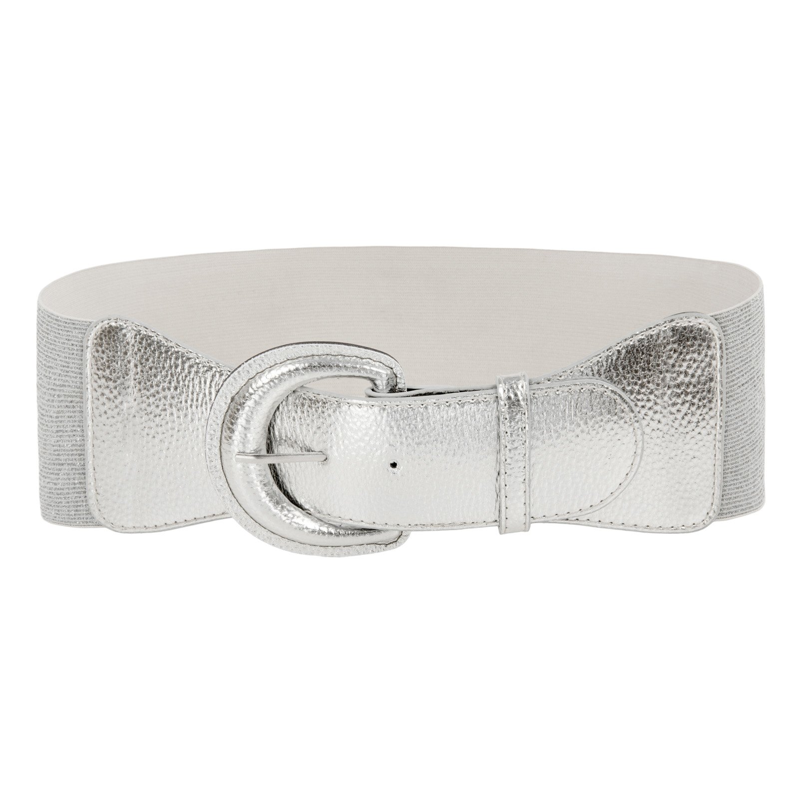 GRACE KARIN Vintage Wide Hook Elastic Waist Belt Waistband Plus Stretchy Cinch Belt(L,Silver)
