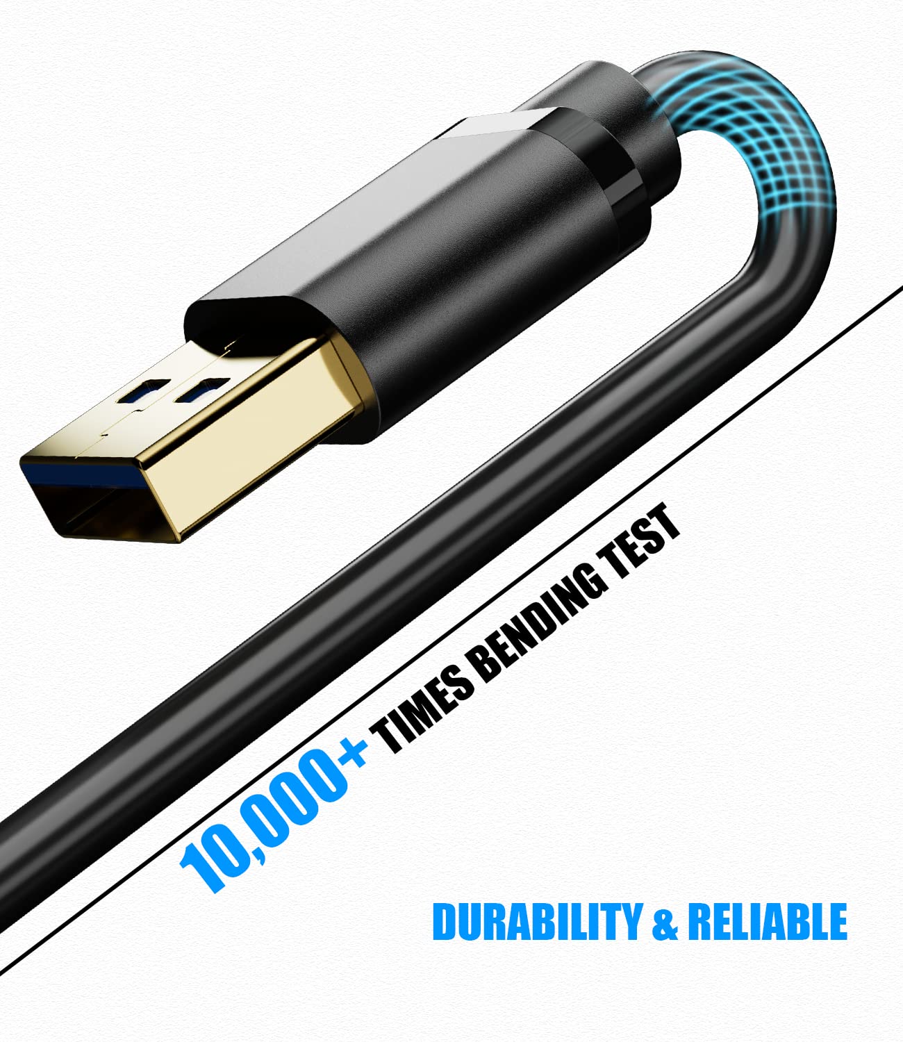 PANPEO USB 3.0 Cable 6.6ft, USB to USB Cable/Male to Male USB Cable/Super Speed A Male to A Male - Gold Plated Plug