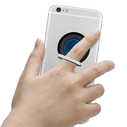Phone Grip Ring Holder, 360° Rotation Finger Gripper and Kickstand for iPhone & Samsung, Compatible with Cell Phone Magnet and All Magnetic Mounts - Silver