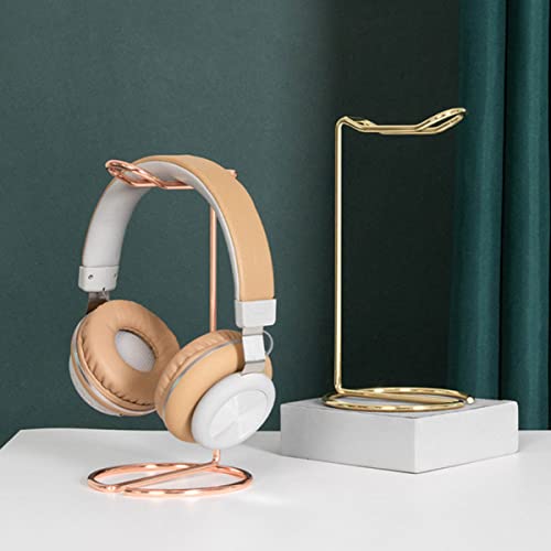 NUOBESTY 1pc Gold Organizer Frame Stable Portable Stand Useful Storage Office Hanger Supporting Base Rose Headphones Universal Rack Anti- Non- Orgnizer Golden Headphone Earphone Holder
