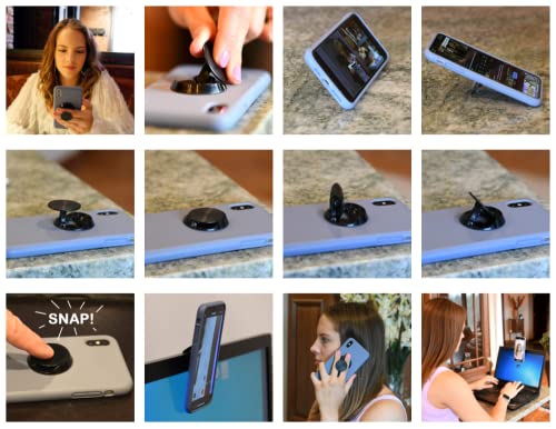 Phone-Gizmos ZGrip – The Ergonomic Phone Grip with Full Features and Grip in Black, with Art Top in Black
