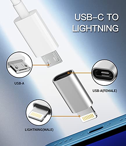 Micro USB to Lightning Adapter(3 Pack)Fast Charging Data Transmission Converter Micro USB Female Cable to Lightning Male Connector Compatible for Apple Iphone 13 12 11 Pro Max Mini Xr Xs X 8 7 6 Ipad